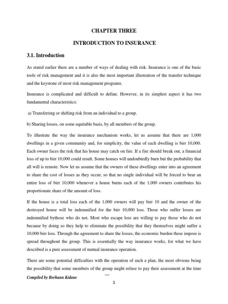 Chapter 3 Insurance | PDF | Insurance | Underwriting
