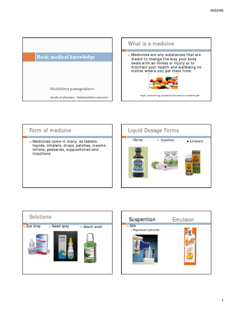 Basic Medical Knowledge | PDF | Tablet (Pharmacy) | Rectum