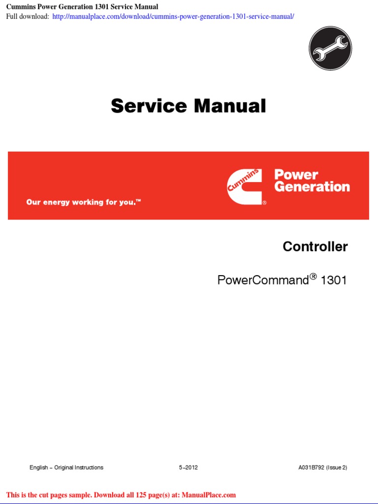 Cummins Power Generation 1301 Service Manual | PDF | Menu (Computing ...