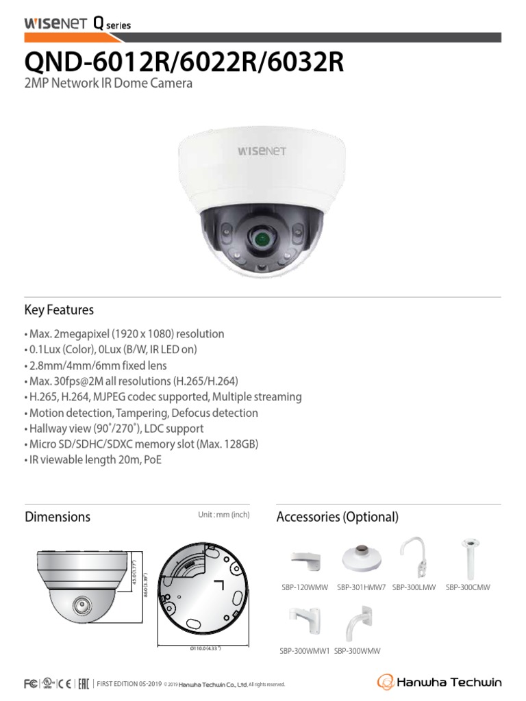 QND-6012R/6022R/6032R: 2MP Network IR Dome Camera | PDF | Internet ...