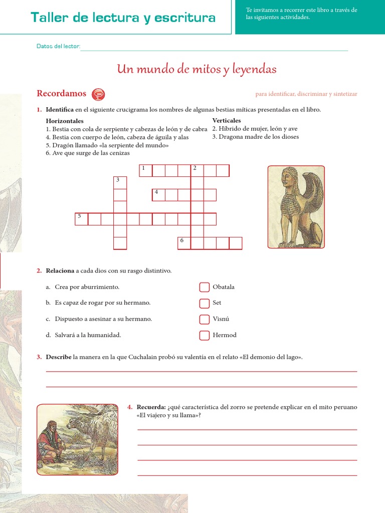 Taller de Mitos y Leyendas: Actividades | PDF | Mitos de la creación