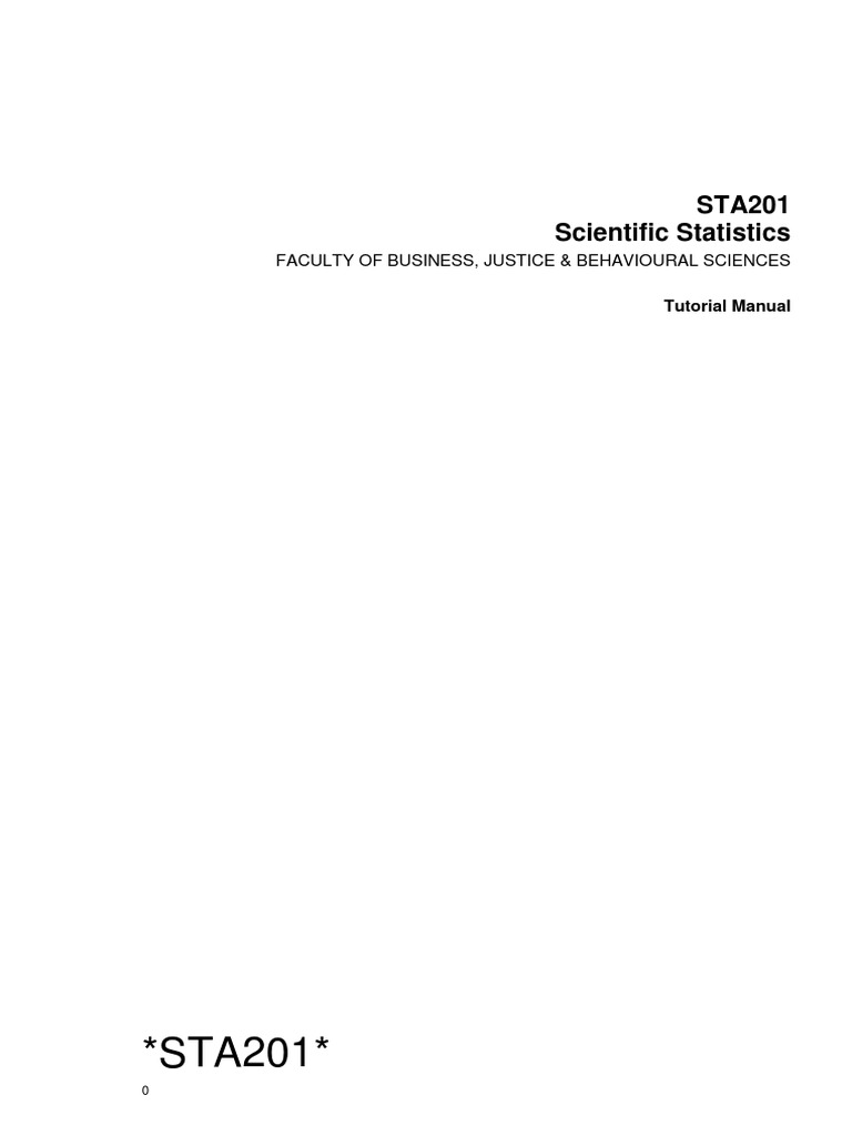 STA201 Tutorial Manual | PDF | Skewness | Probability Distribution