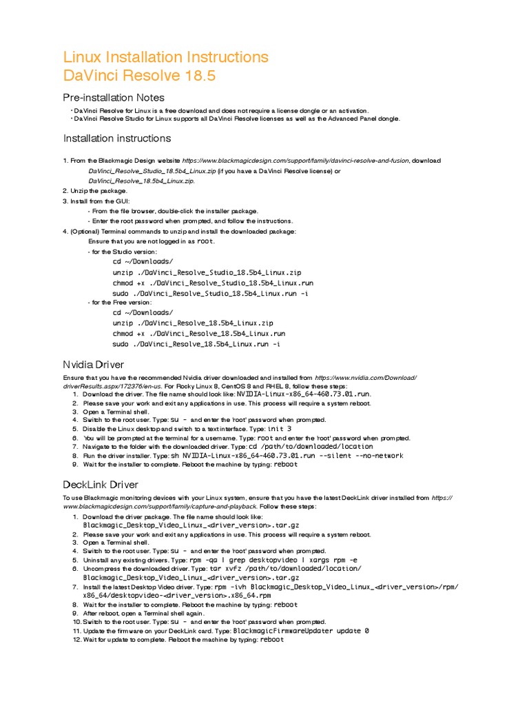 Linux Installation Instructions | PDF