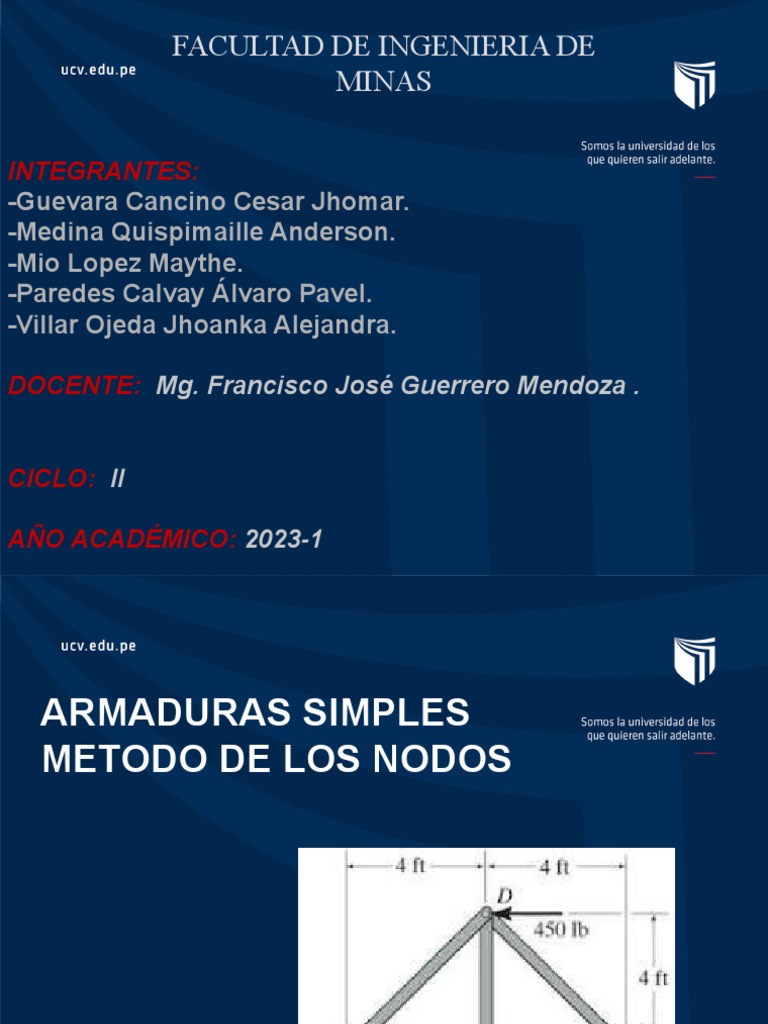 Armaduras Simples-Metodo de Los Nodos-Grupo Fisica 2 | PDF | Braguero | Ingeniería de Edificación