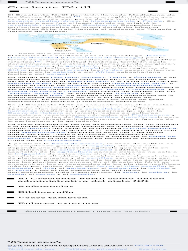 Creciente Fértil - Wikipedia, La Enciclopedia Libre | PDF | Media Luna ...