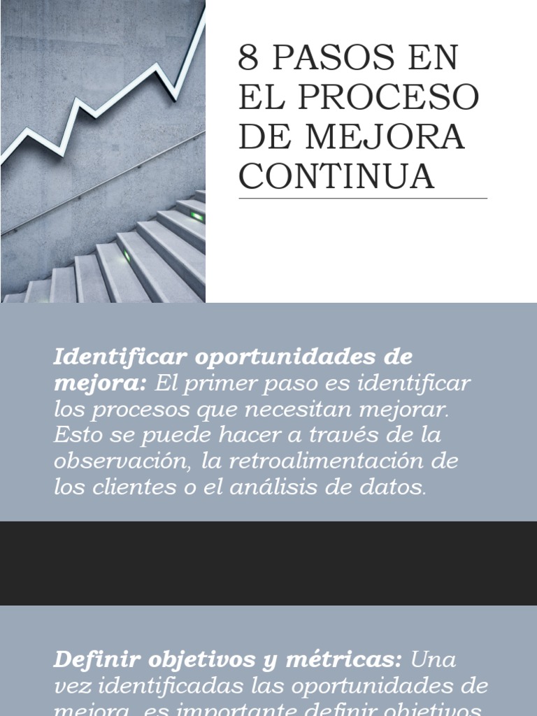 8 Pasos en El Proceso de Mejora Continua | PDF