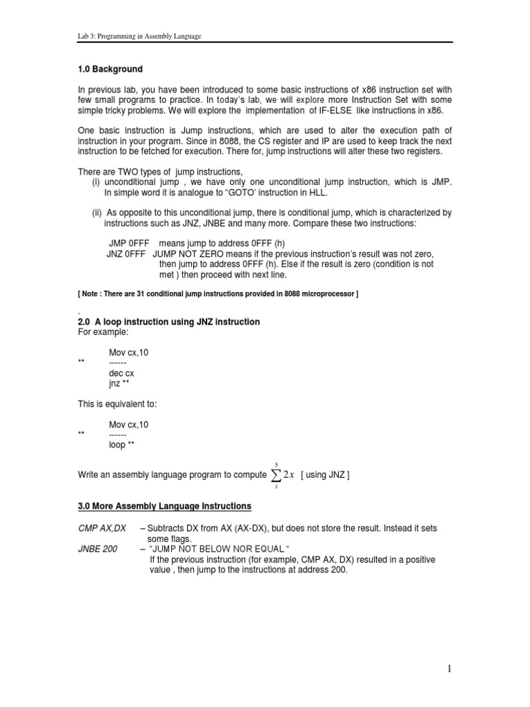 Lab 3 MP | PDF | Assembly Language | Central Processing Unit
