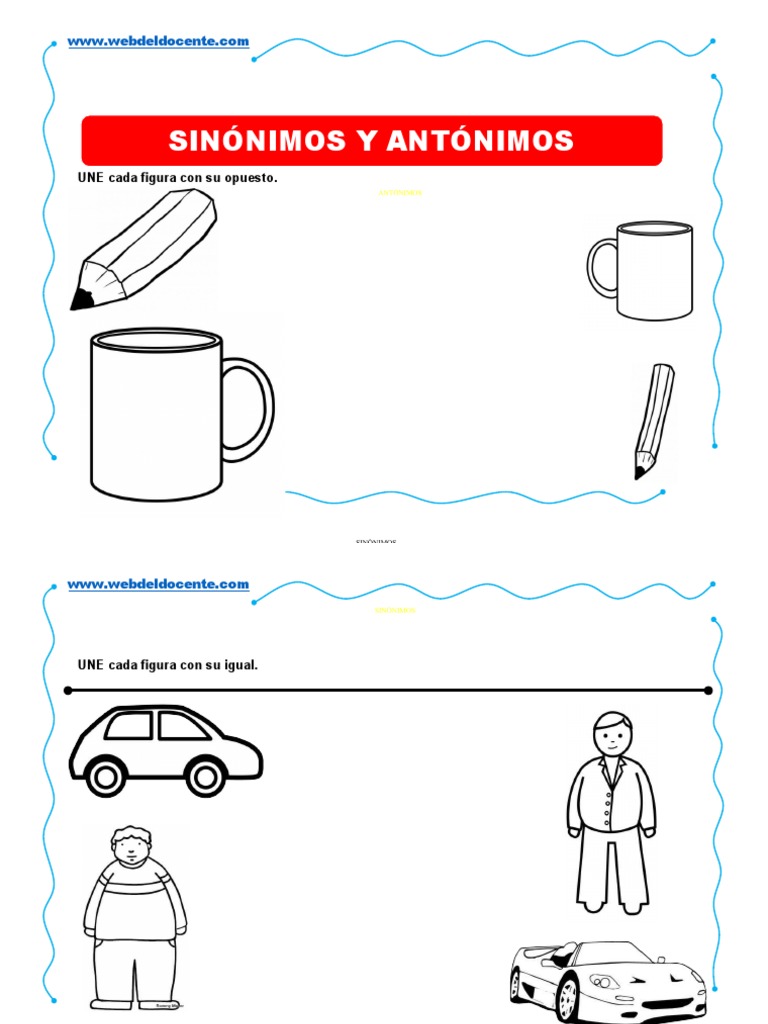 Actividades de Sinónimos y Antónimos | PDF