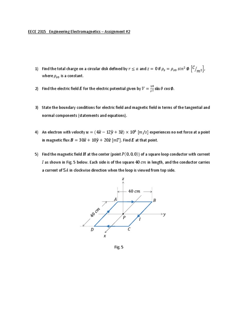 Assignment - 2 EECE2315 | PDF | Magnetic Field | Inductor