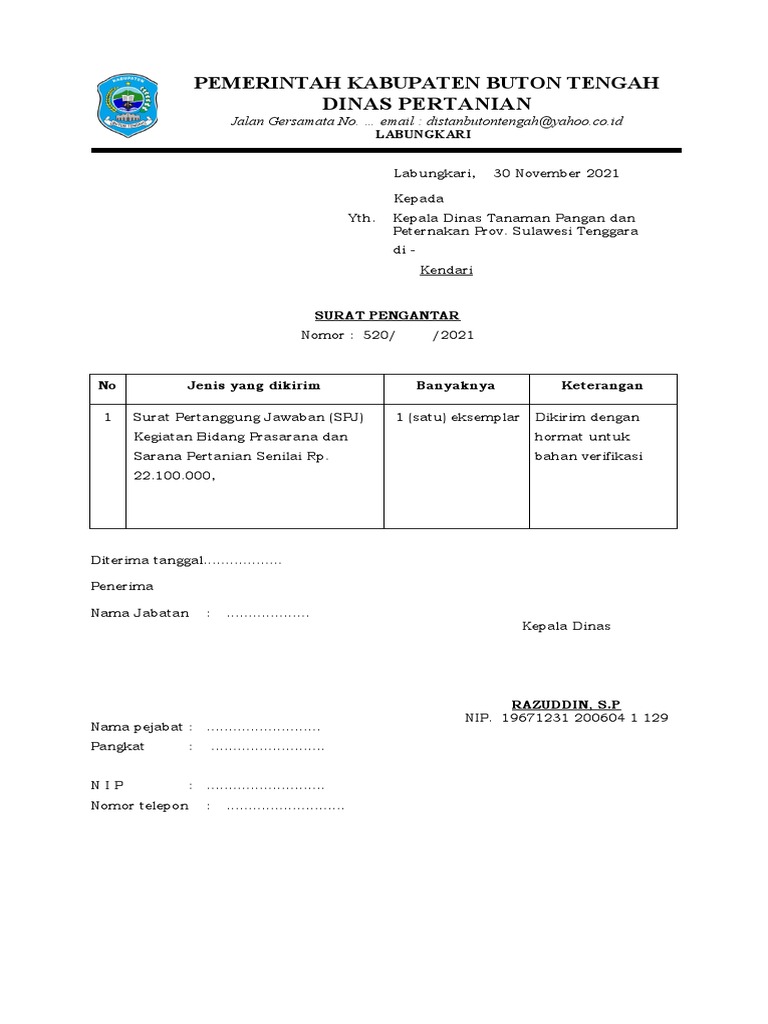 Surat Pengantar SPJ | PDF