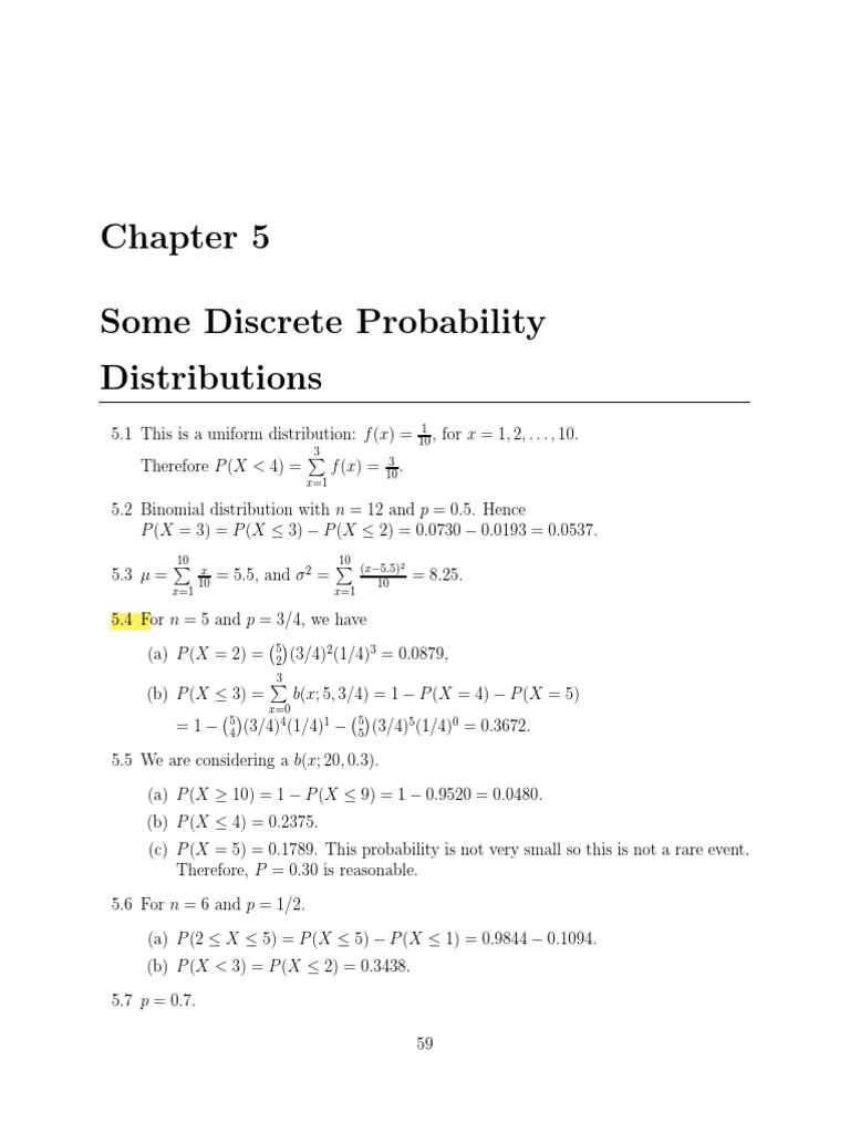 Discrete Probability Distributions | PDF