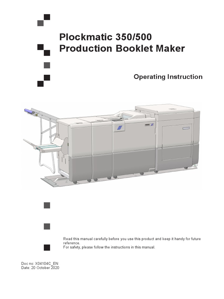 Plockmatic 350/500 User Manual | PDF | Electrical Connector | Safety