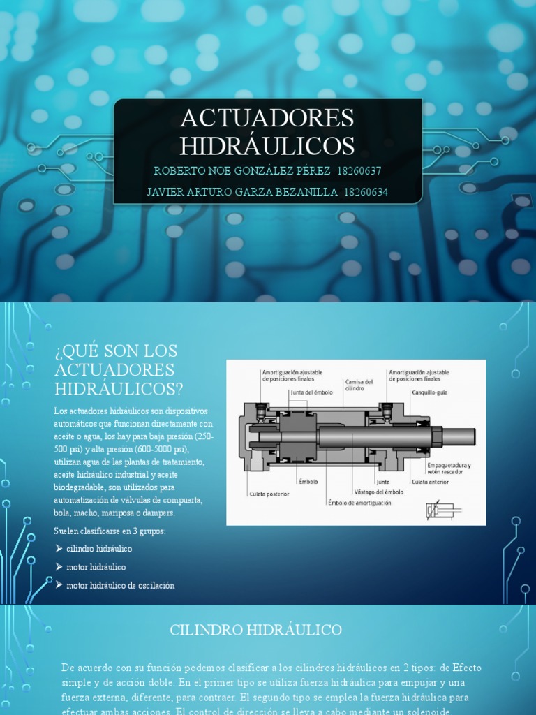 Actuadores Hidráulicos | PDF | Solenoide | Física Aplicada e Interdisciplinaria