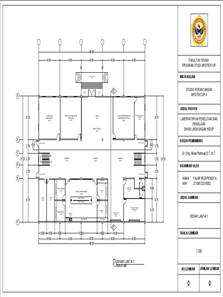 Denah Laboratorium Lingkungan 1:200 | PDF