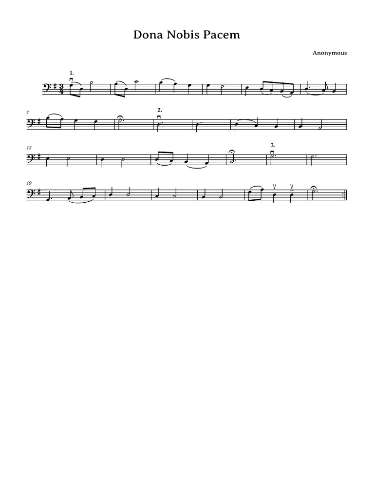 Dona Nobis Pacem - Double Bass | PDF