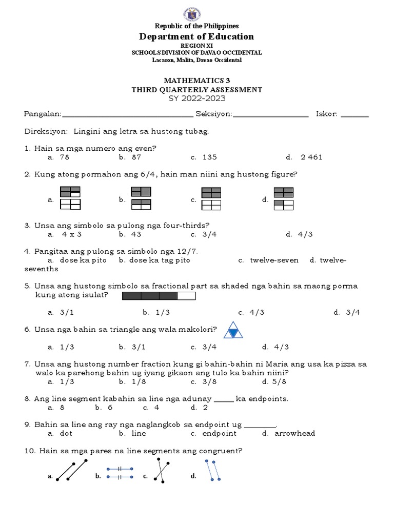 Math-3 Q3 TQ | PDF