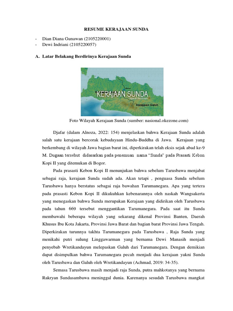 Sejarah dan Pusat Kerajaan Sunda | PDF