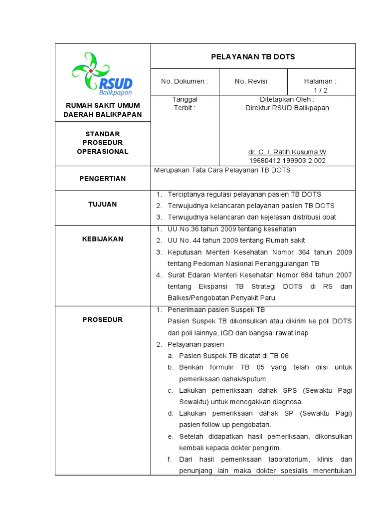 Spo Pelayanan TB Dots | PDF | Pengembangan Diri | Kesehatan Holistik