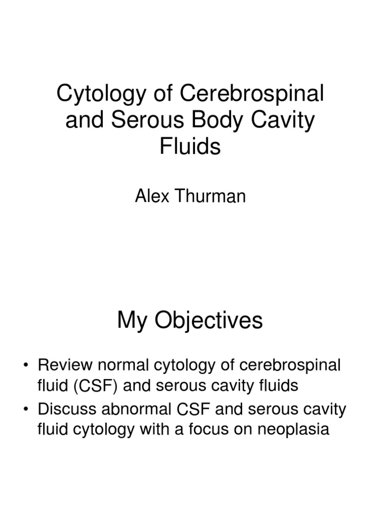 Cytology of Cerebrospinal and Serous Body Cavity Fluids | PDF ...