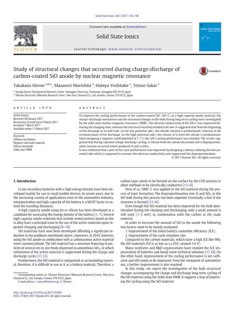 Study of Structural Changes That Occurred During Chargedischarge of ... Study of Structural Changes That Occurred During Chargedischarge of ...