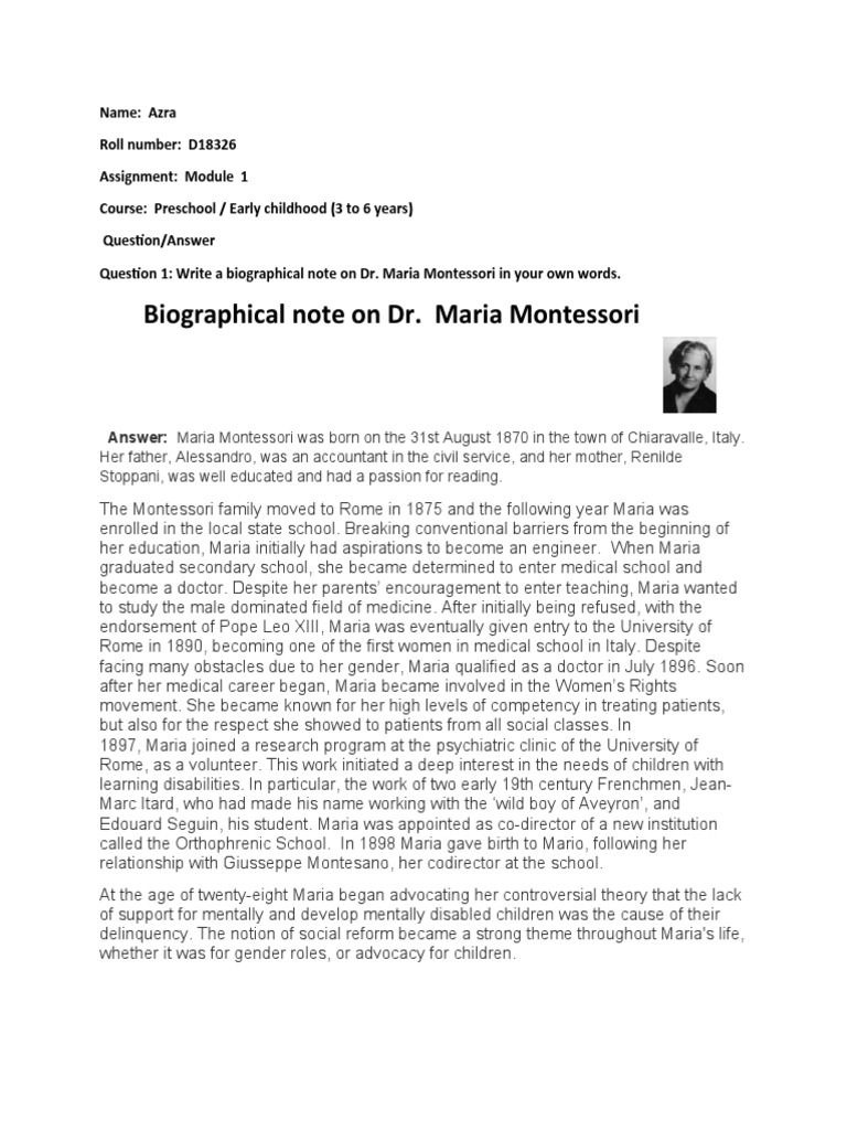 Assignment Module 1 | PDF | Montessori Education | Mathematics Assignment Module 1 | PDF | Montessori Education | Mathematics
