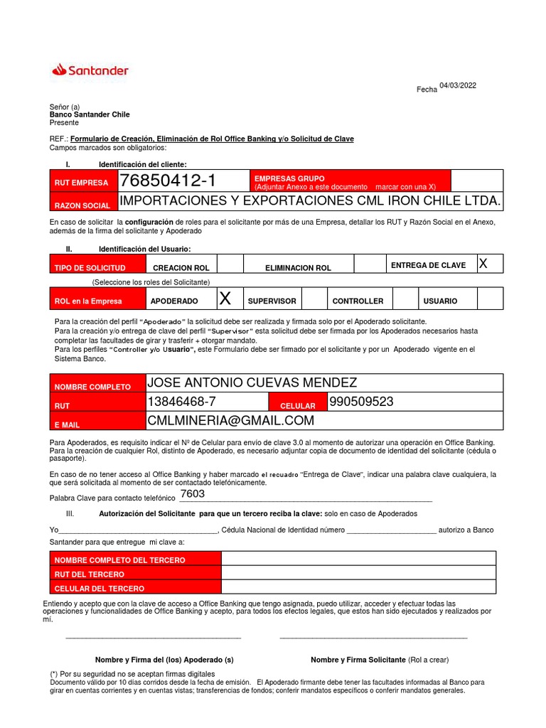 Formulario Solicita Clave | PDF | Informática