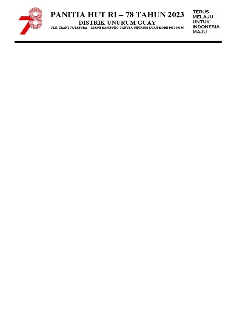 Kertas Kop Panitia HUT RI Ke 78 | PDF