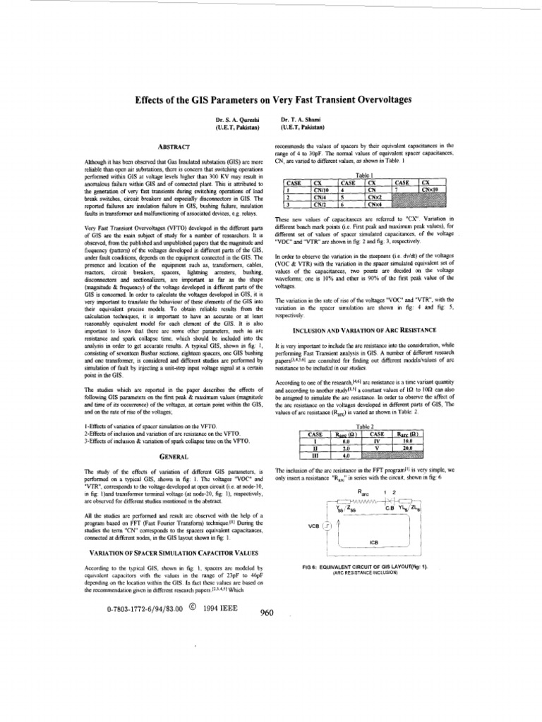 Effects On GIS Parameters On Transient Statistics | PDF | Electrical Substation | Capacitor