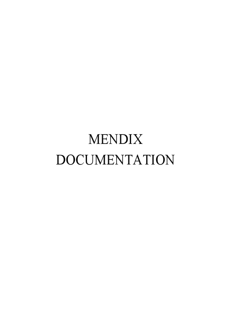 Mendix Documentation | PDF