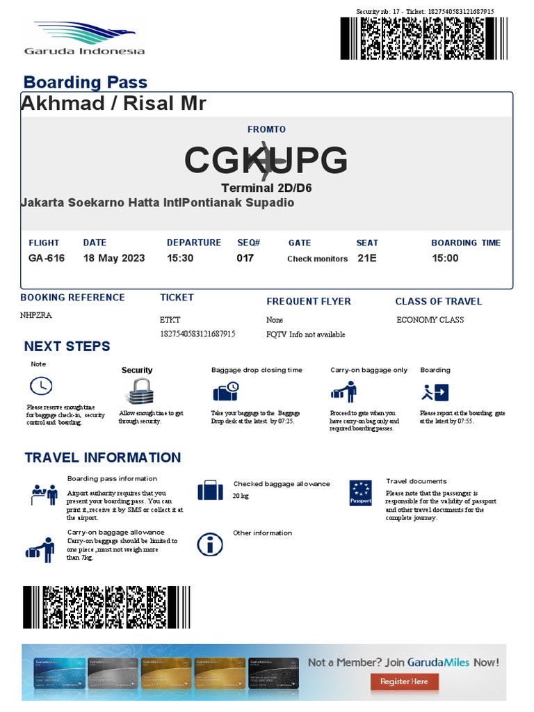 Boarding Pulang | PDF | Baggage | Aviation
