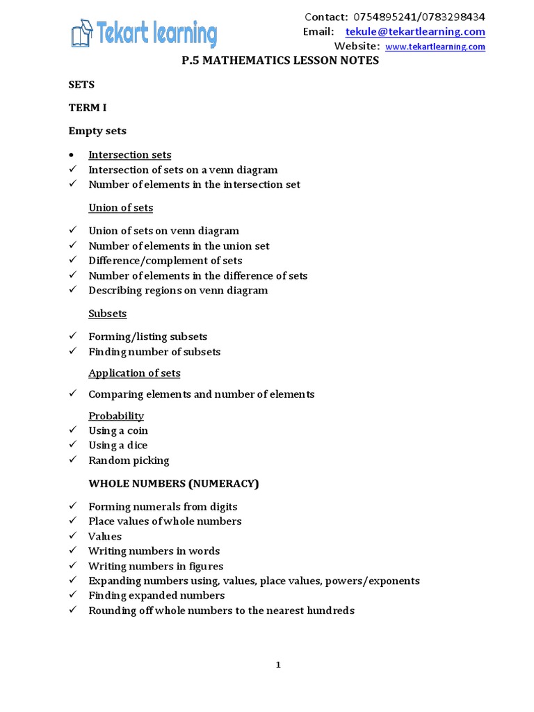 P.5 MTC Notes | Download Free PDF | Arithmetic | Mathematical Concepts
