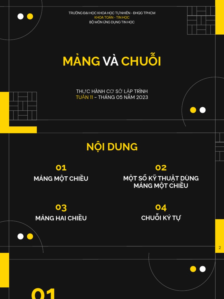 In04 - Mảng - Chuỗi | PDF