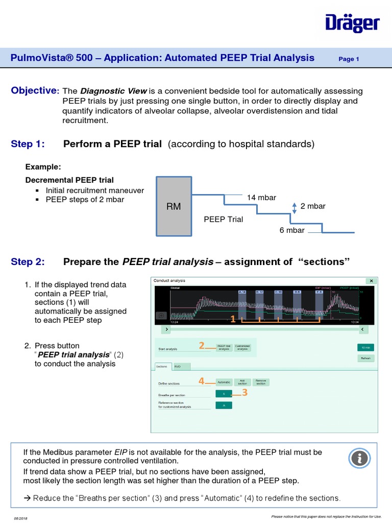 PulmoVista 500 - APPLICATION - Automatic Analysis of PEEP Trials | PDF