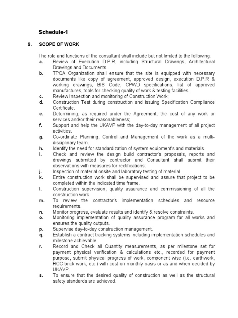 Housing Scope of Work | PDF | Specification (Technical Standard ...