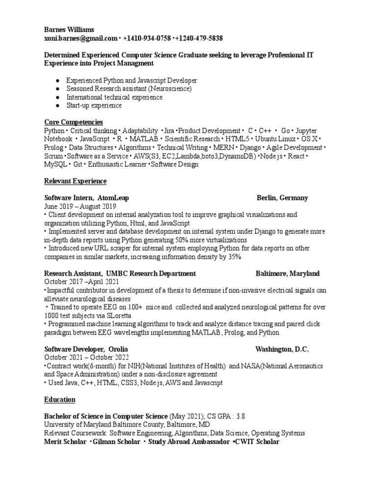 Resume Example (SG) | PDF | Python (Programming Language) | Amazon Web Services