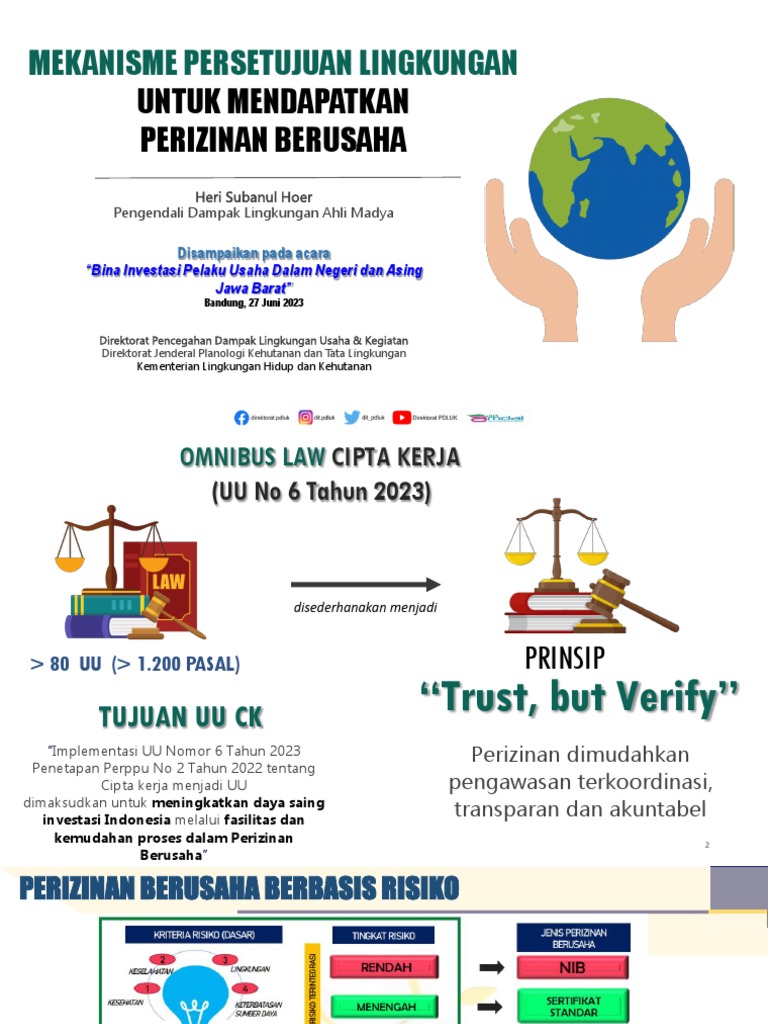 Mekanisme Persetujuan Lingkungan Untuk Mendapatkan Perizinan Berusaha ...
