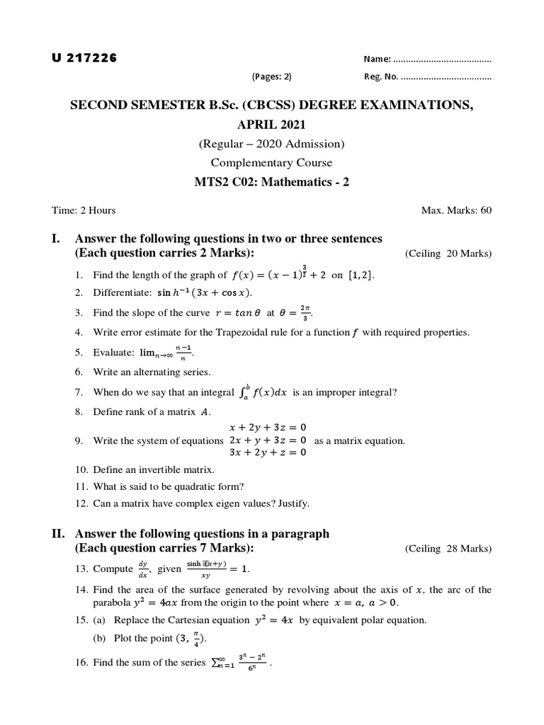 MTS2 C02 Mathematics - 2 | PDF | Mathematics | Mathematical Objects