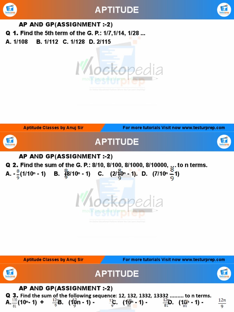 Ap and GP 2 | PDF | Elementary Mathematics | Mathematics