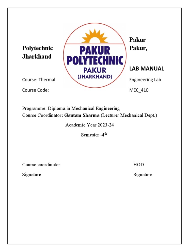 Thermal Engineering Lab Experiment | PDF