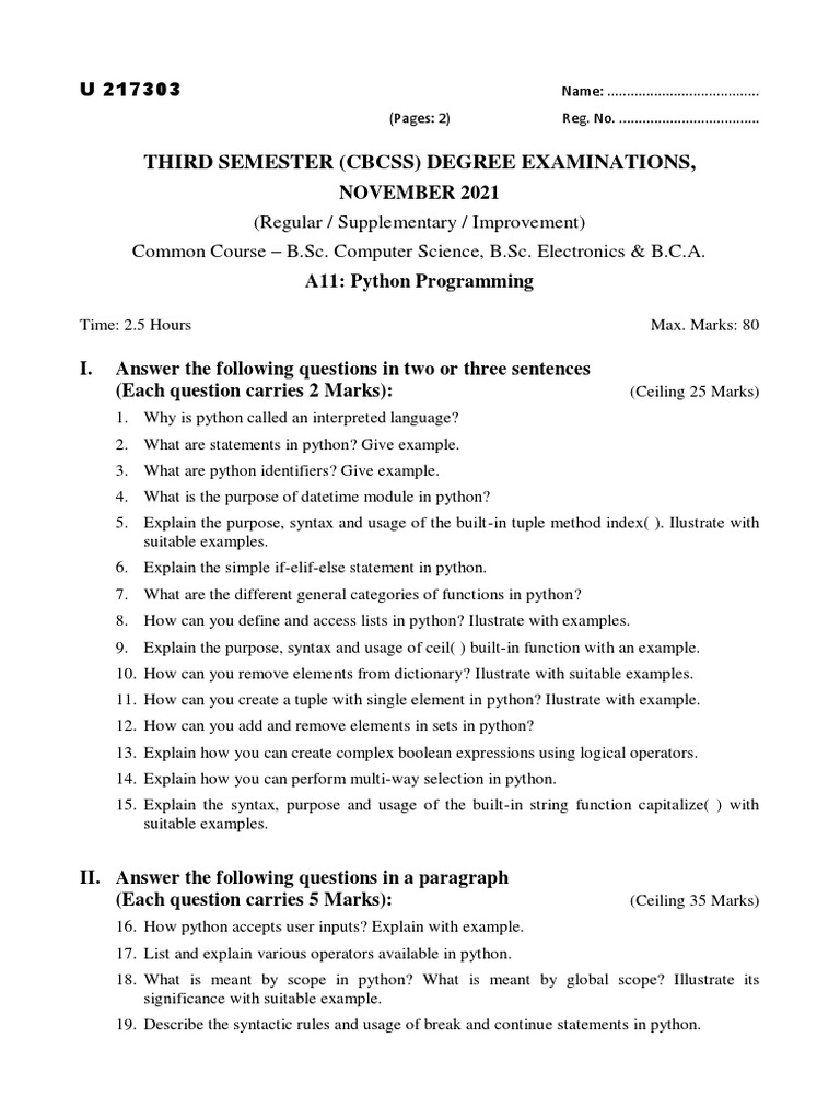A11 Python Programming | PDF