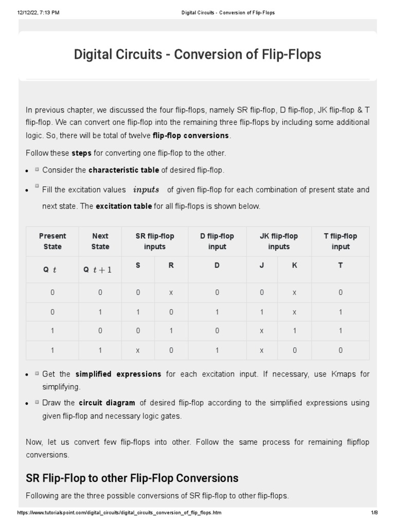 Flip-Flop Conversion Techniques | PDF