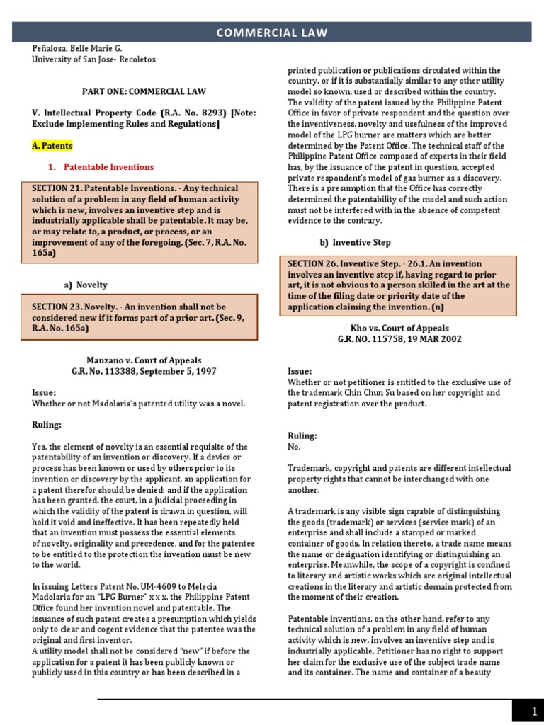 Case Digest | PDF | Patent | Glossary Of Patent Law Terms