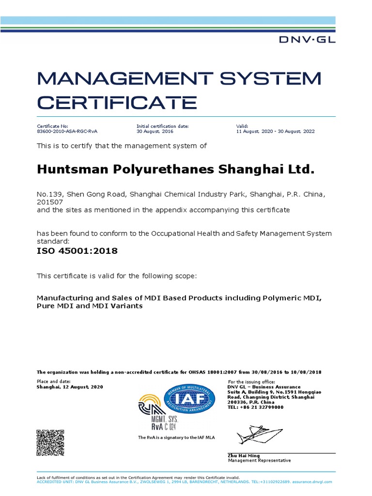 ISO45001-2018 Certificate - HPS 2020 EN | PDF