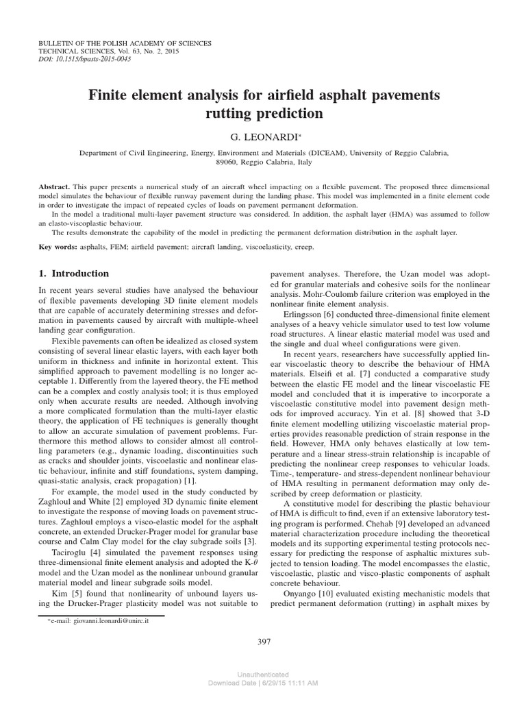 Finite Element Analysis For Airfield Asphalt Pavements Download Free Pdf Viscoelasticity