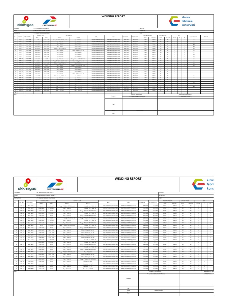 Welding Report Flowline Final | PDF | Pipe (Fluid Conveyance) | Materials