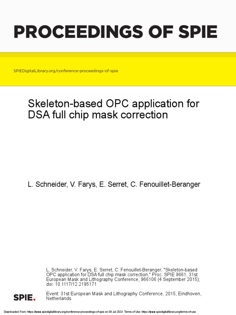 Skeleton-Based OPC Application For DSA Full Chip Mask Correction | PDF