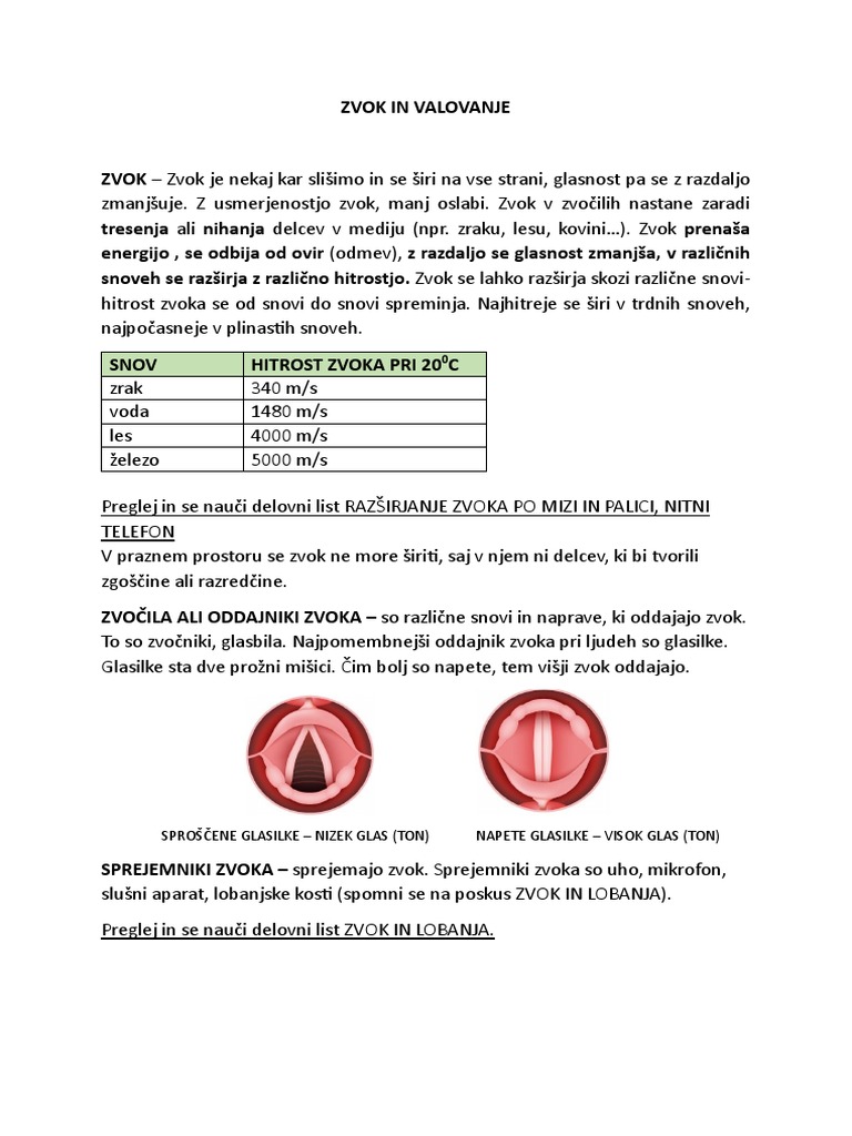 Zvok in Valovanje | PDF