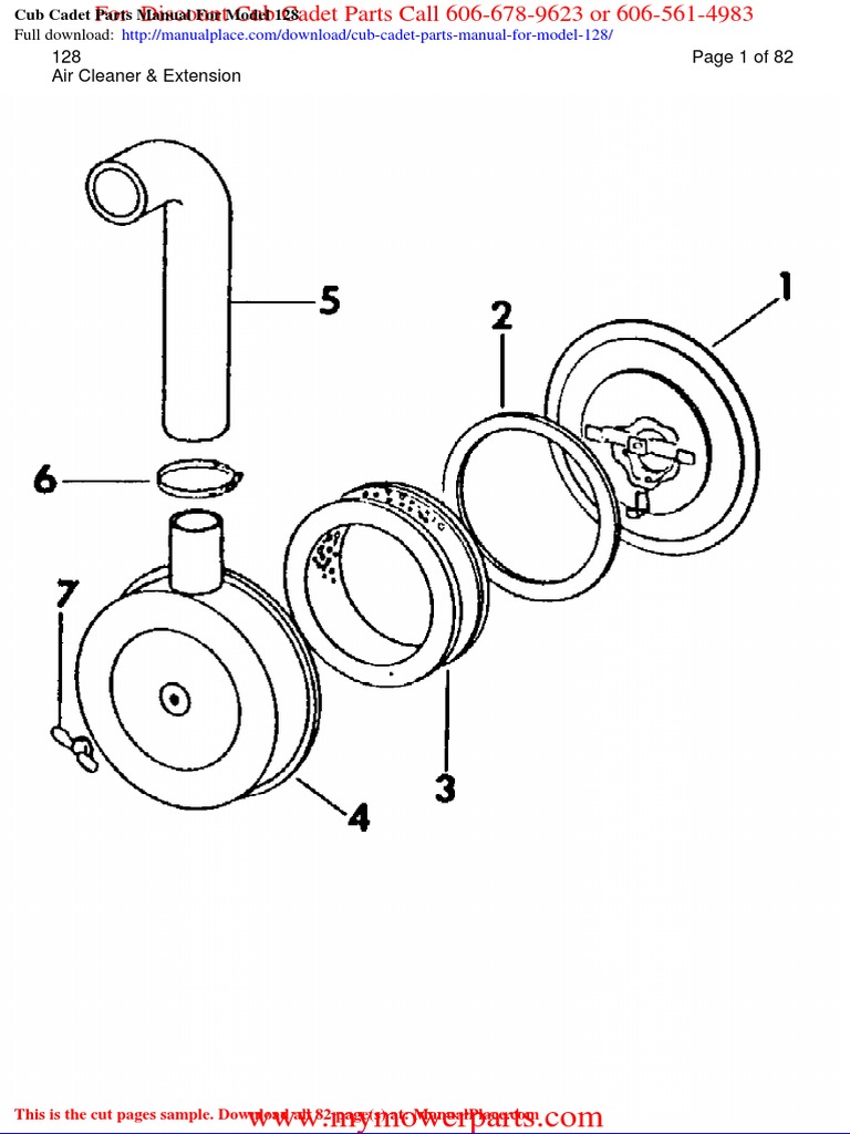 Cub Cadet Parts Manual For Model 128 | PDF