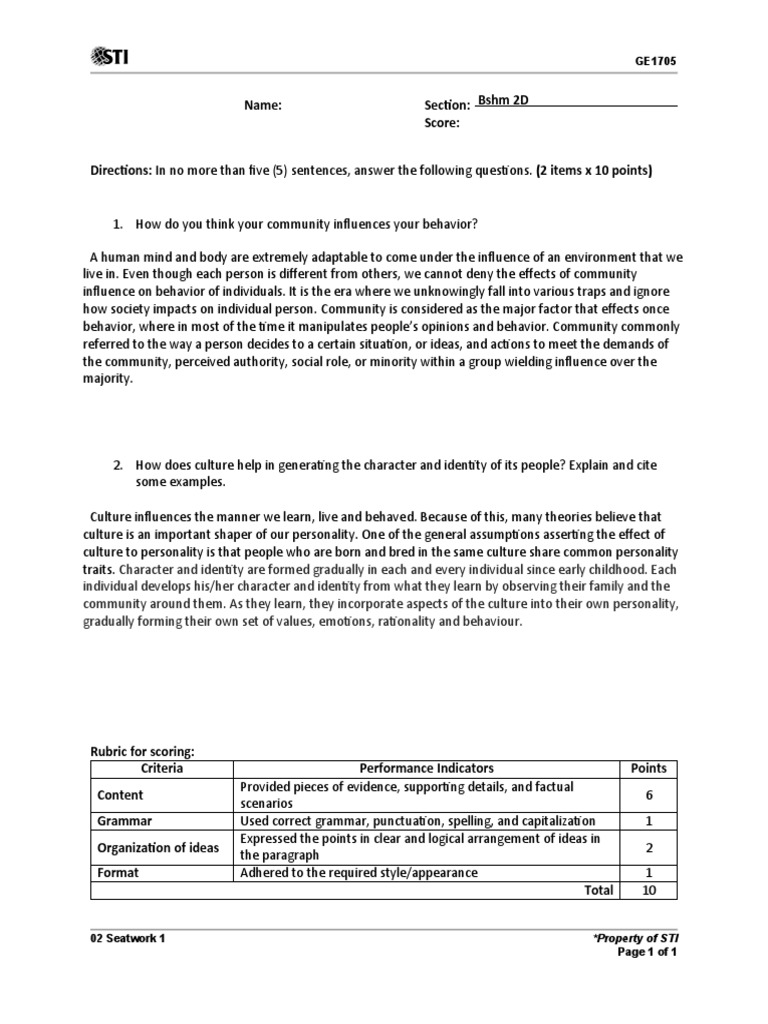Refuela John Eden Q. BSHM 2D | PDF | Behavior | Identity (Social Science)