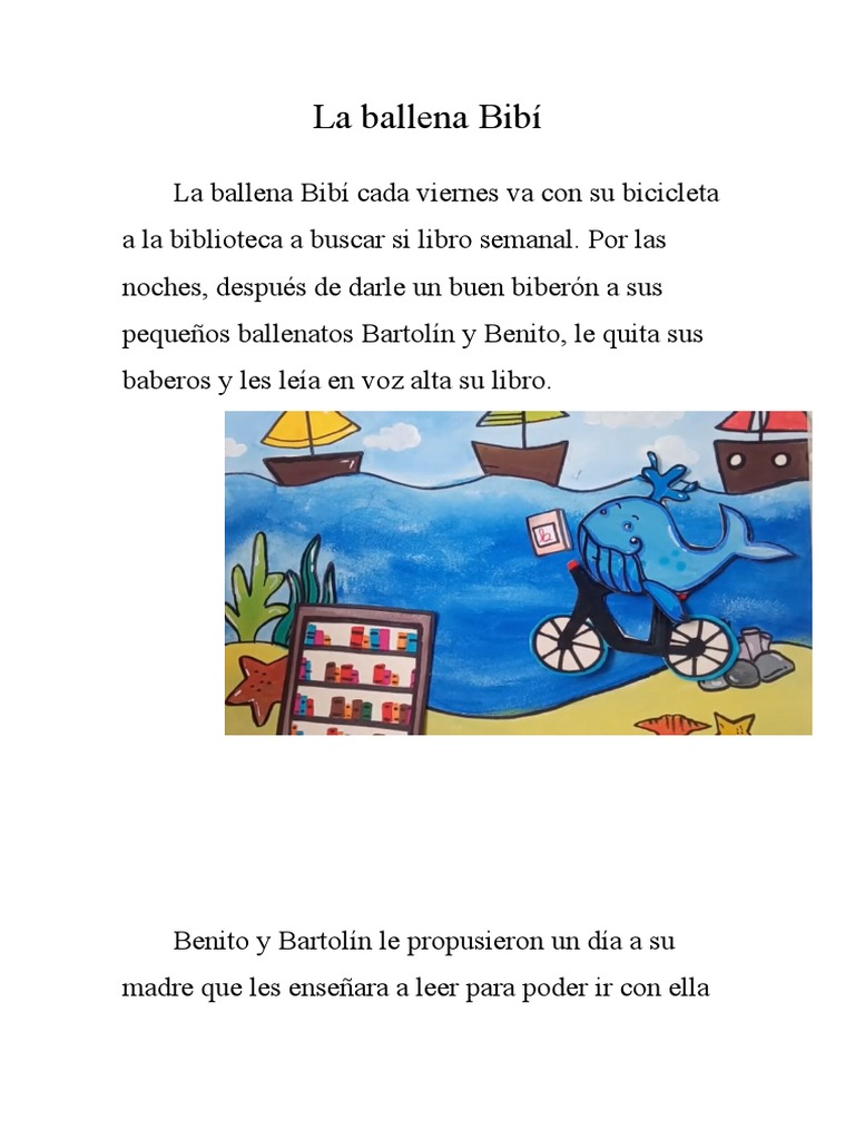 La ballena Bibí y sus lecturas infantiles | PDF